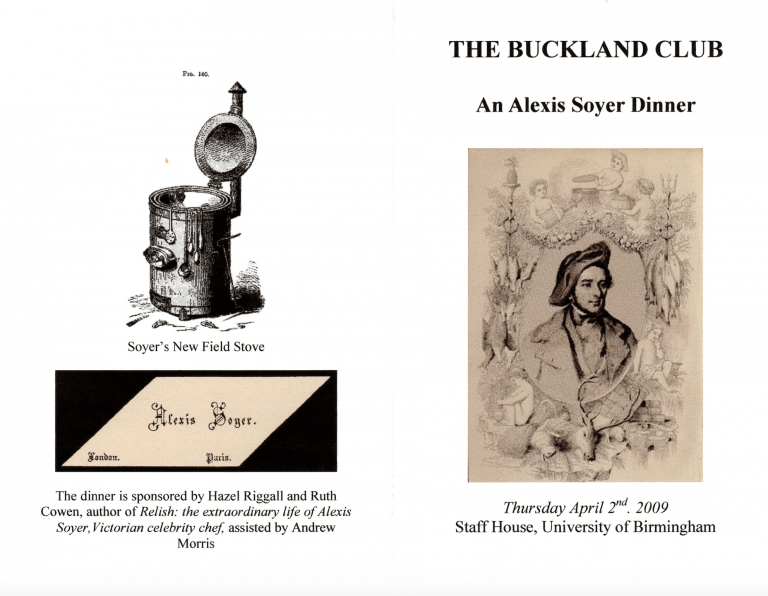 Alexis Soyer Dinner | The Buckland Club