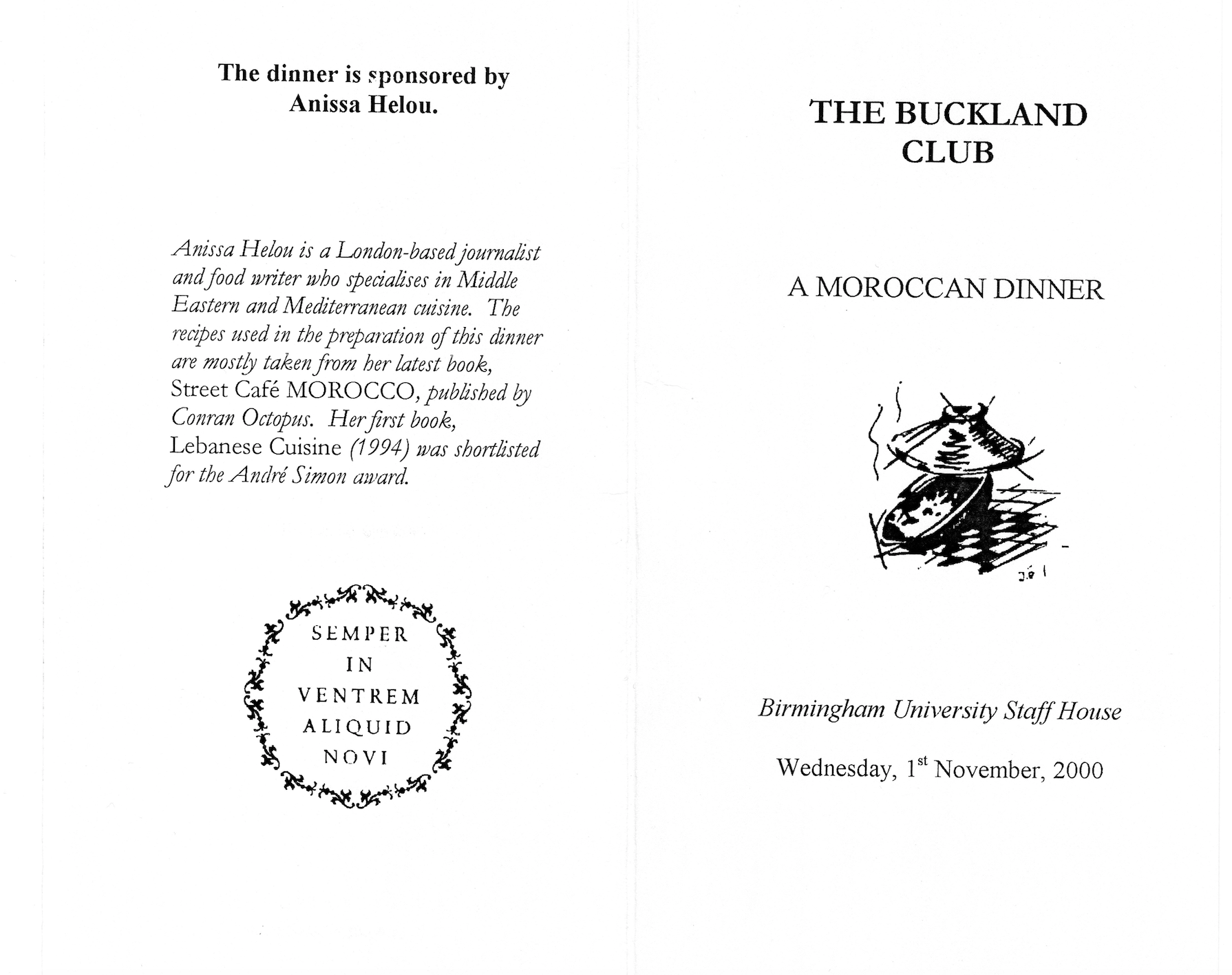 A Moroccan Dinner | The Buckland Club
