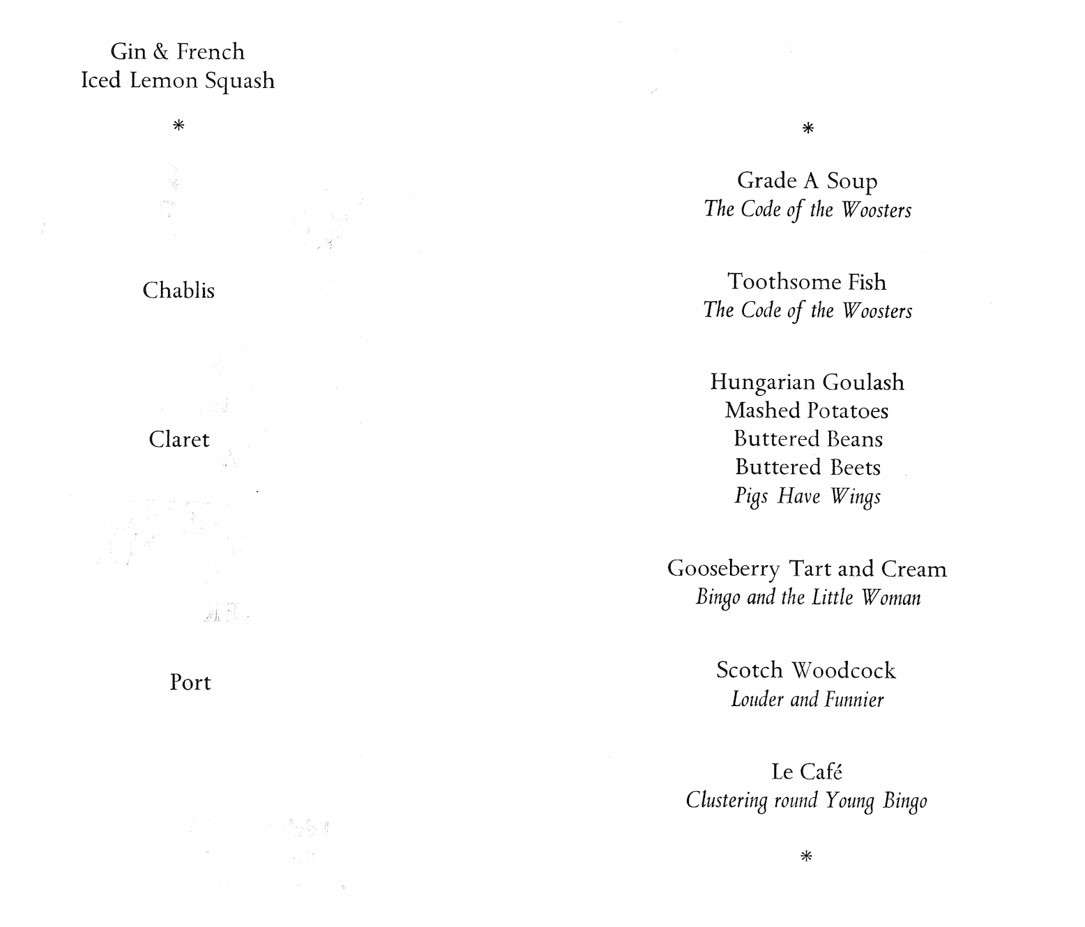 P.G.Wodehouse Dinner | The Buckland Club